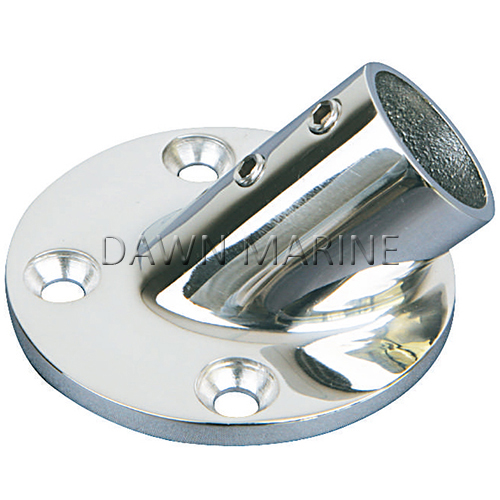 Stainless Steel Round Handrail Base 45 Deg | Dawn Marine
