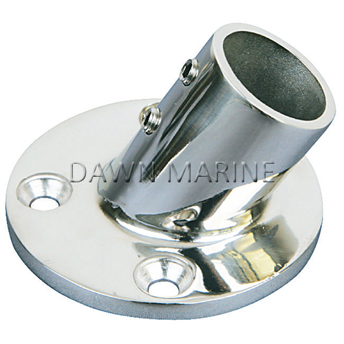 Stainless Steel Round Handrail Base 60 Deg | Dawn Marine