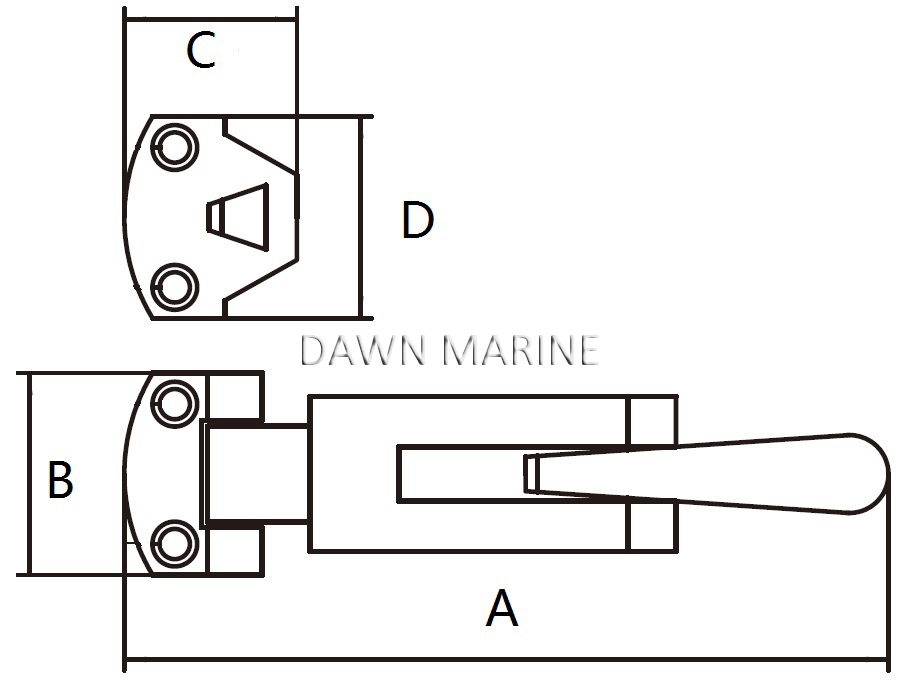 Anti-Rattle Hatch Latch Stainless Steel 316 | Dawn Marine